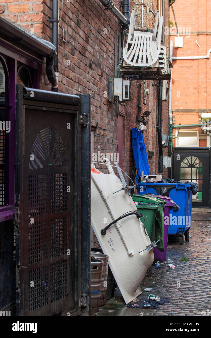 Filthy rear of night club bar premises with waste left to rot Southport ...