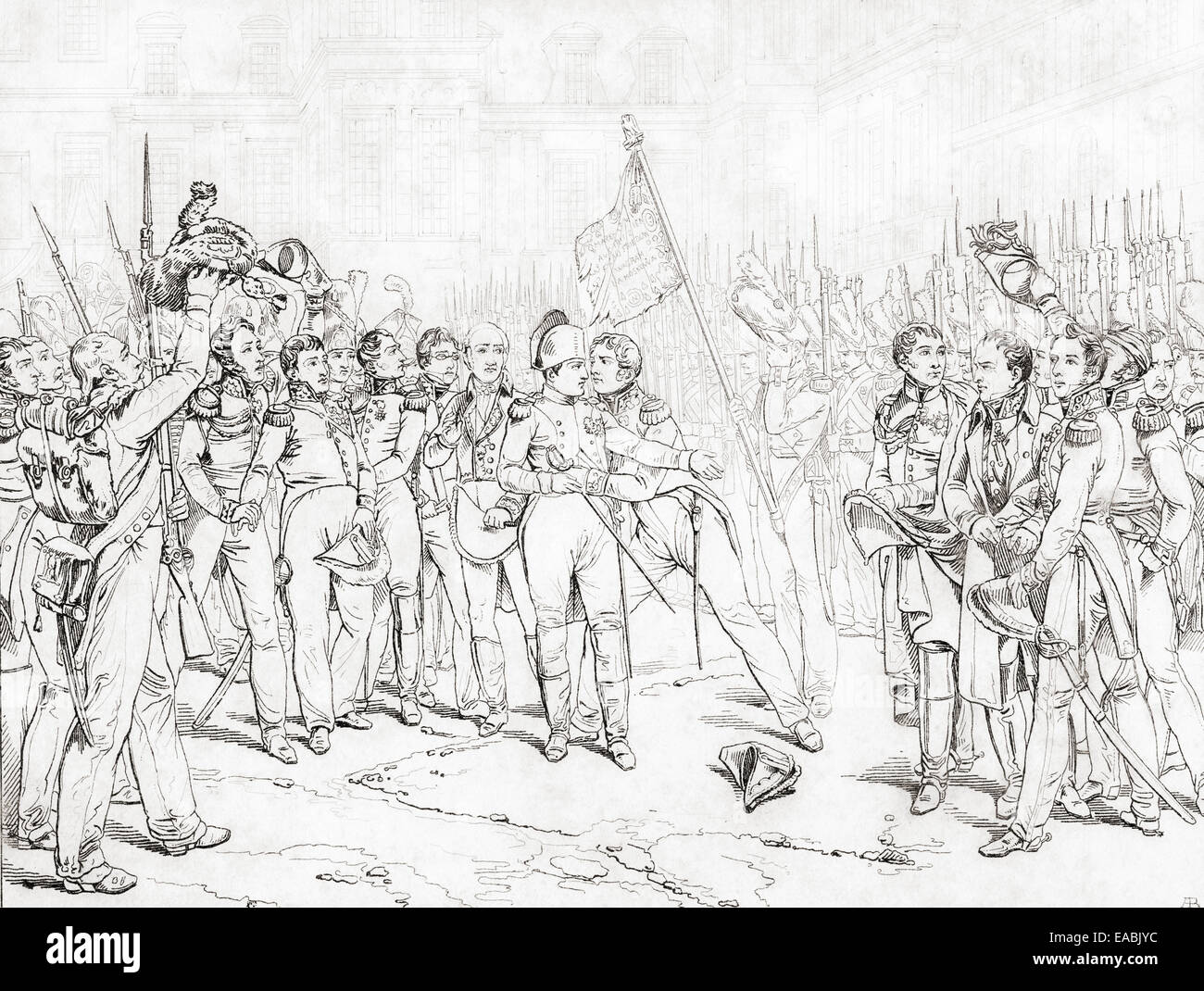 Napoleon's farewell to Imperial Guard in the White Horse courtyard of ...