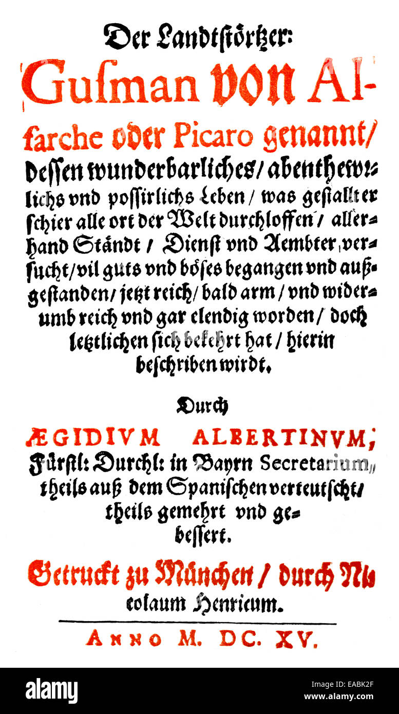 1615, front page by Aegidius Albertinus, 1560 - 1620, writer and ...