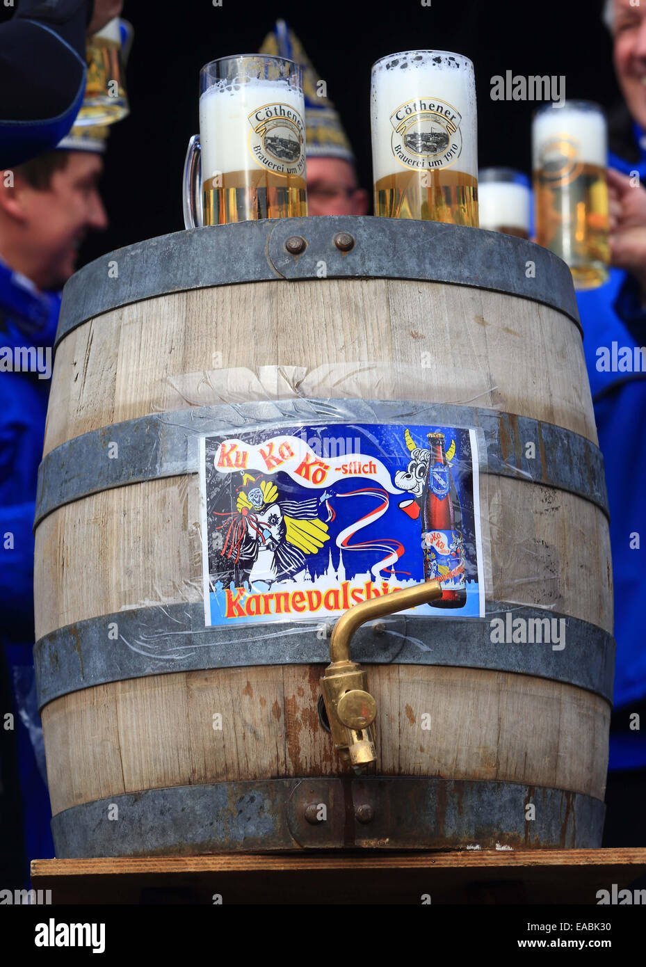 A case of carnival beer at the start of carnival seasion in Koethen ...