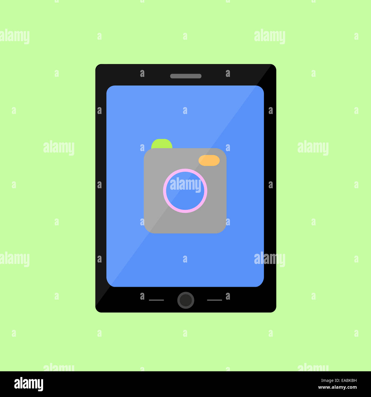 Flat style touch pad with camera Stock Photo - Alamy