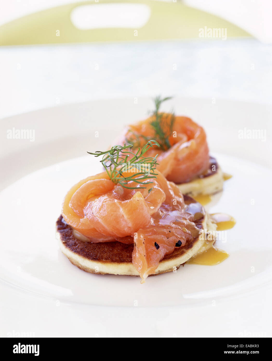 Blini with Gravlax Stock Photo - Alamy