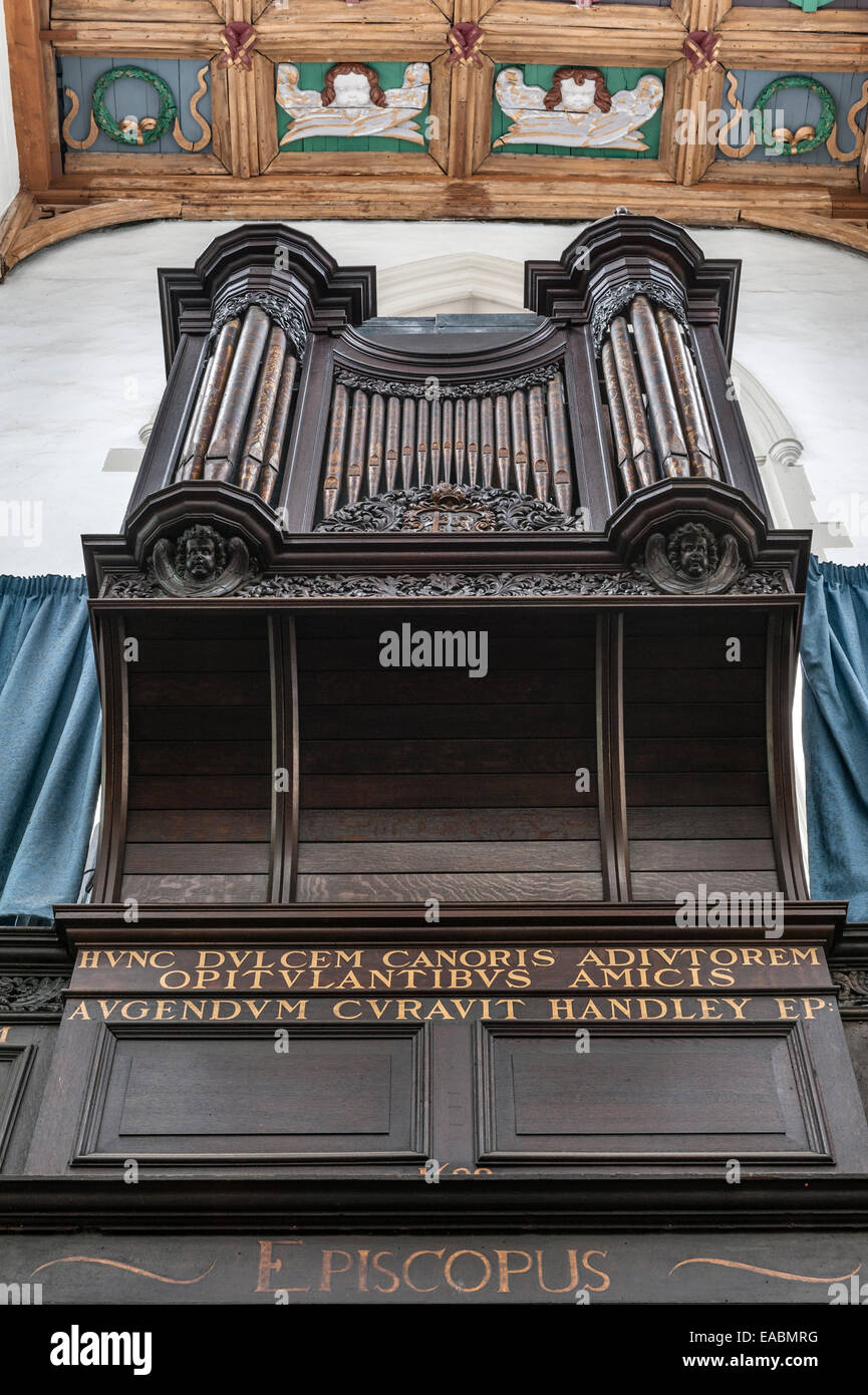 Auckland Castle, County Durham, UK. The organ in St Peter's Chapel was ...