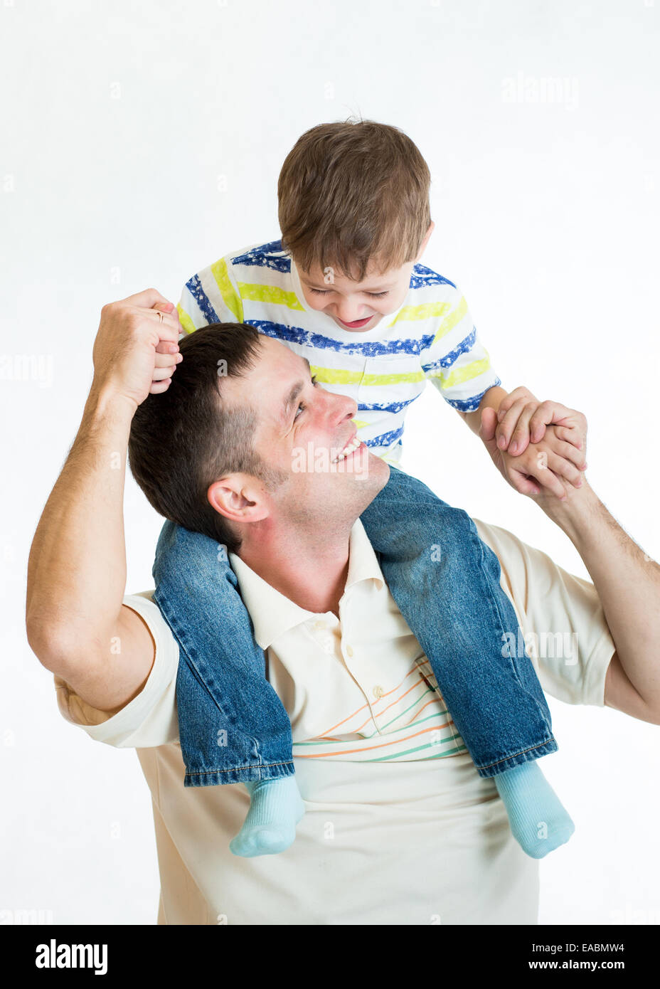 Kid dad shoulders hi-res stock photography and images - Alamy