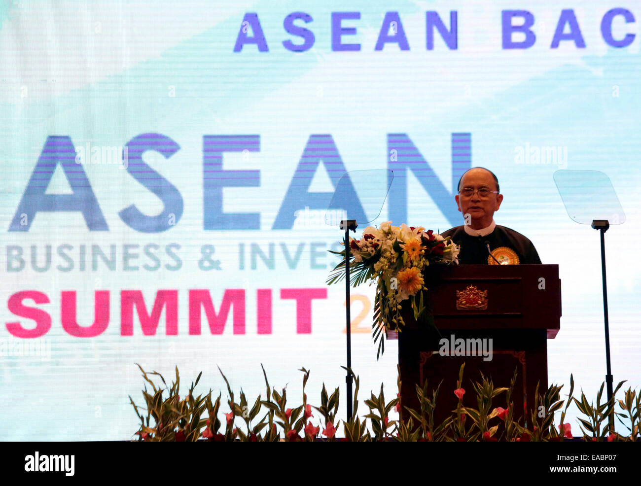 Nay Pyi Taw, Myanmar. 11th Nov, 2014. Myanmar President U Thein Sein ...