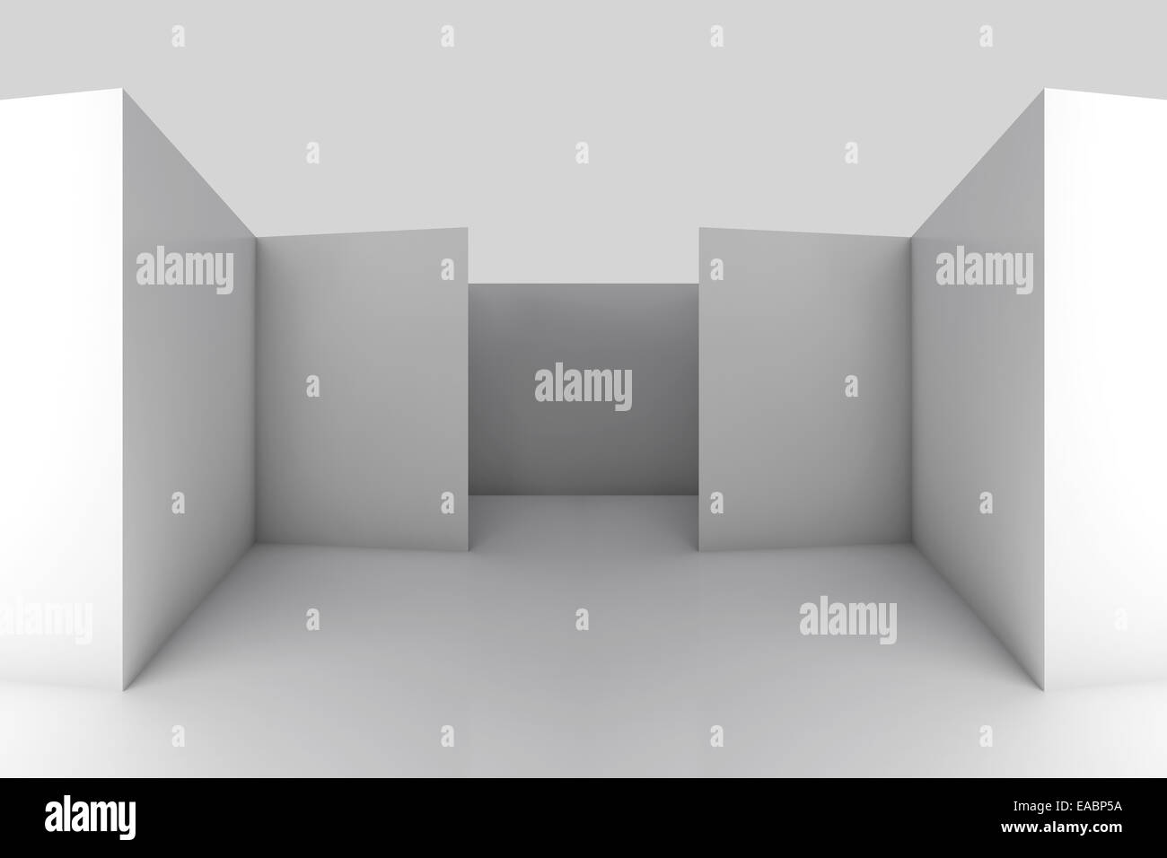 Abstract architectural 3d background with white empty room interior ...