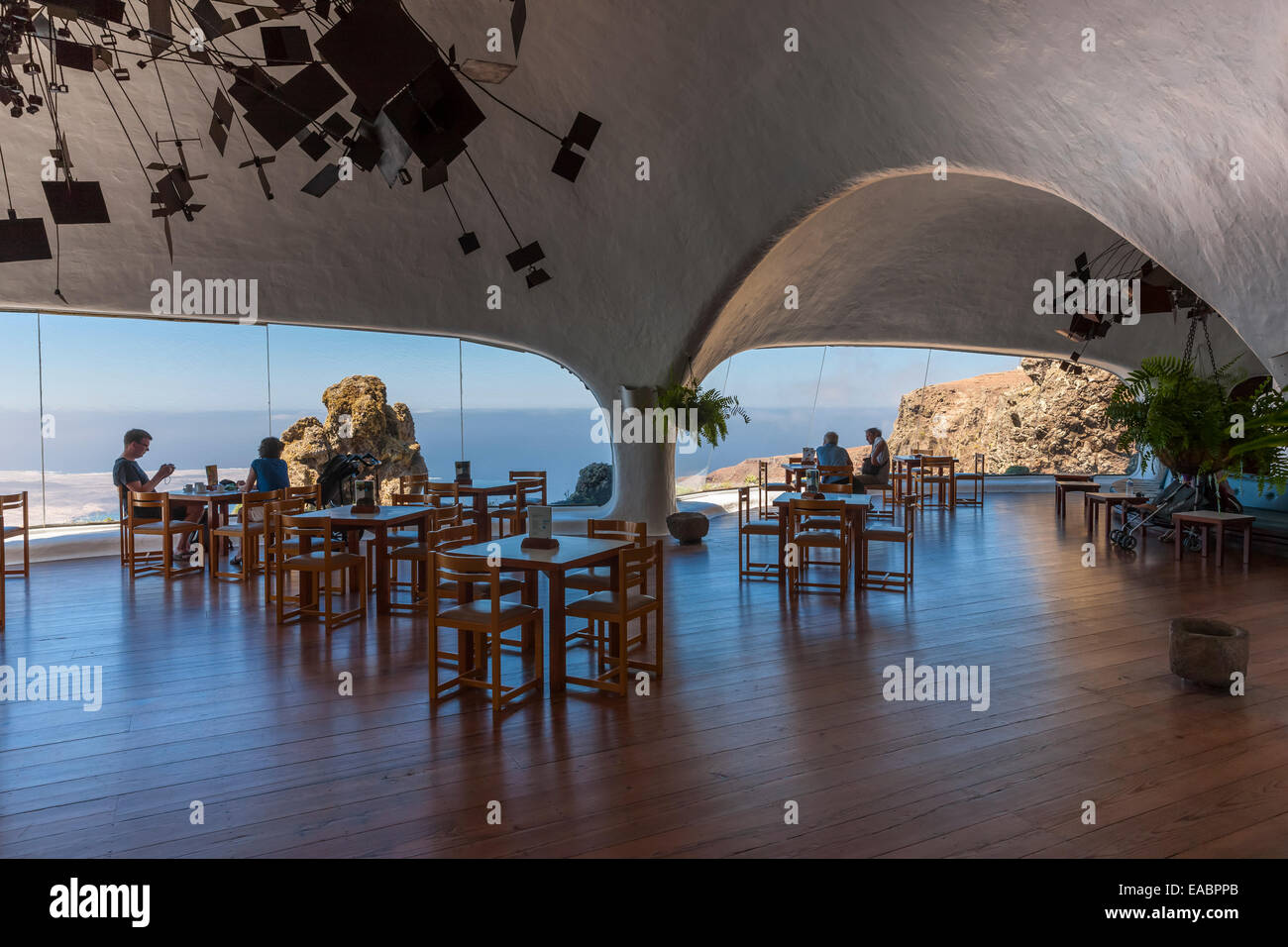 Spain Canary Islands Lanzarote viewpoint Mirador del Rio Stock Photo ...