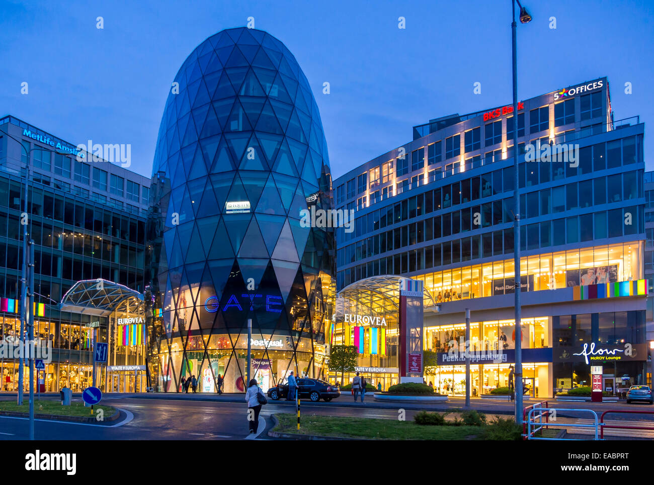 Slovakia Bratislava Shopping Centre Eurovea Blue Hour Stock Photo - Alamy