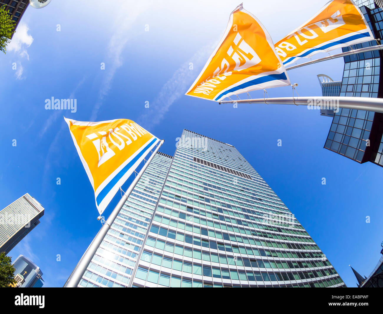 Germany Hesse Frankfurt City-Haus Flags of DZ Bank Stock Photo - Alamy