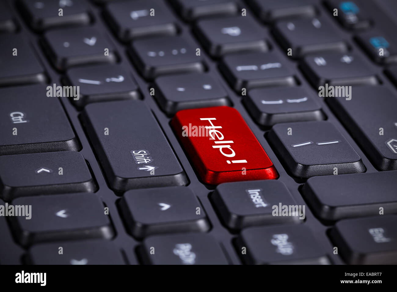 RED HELP button at computer keyboard Stock Photo - Alamy