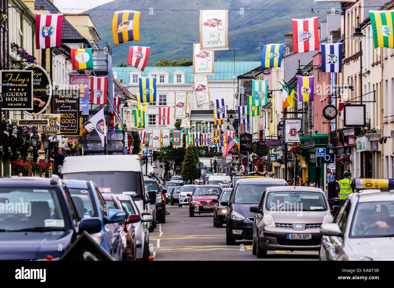 Ireland Province Munster County Kerry Killarney Shopping street flags ...