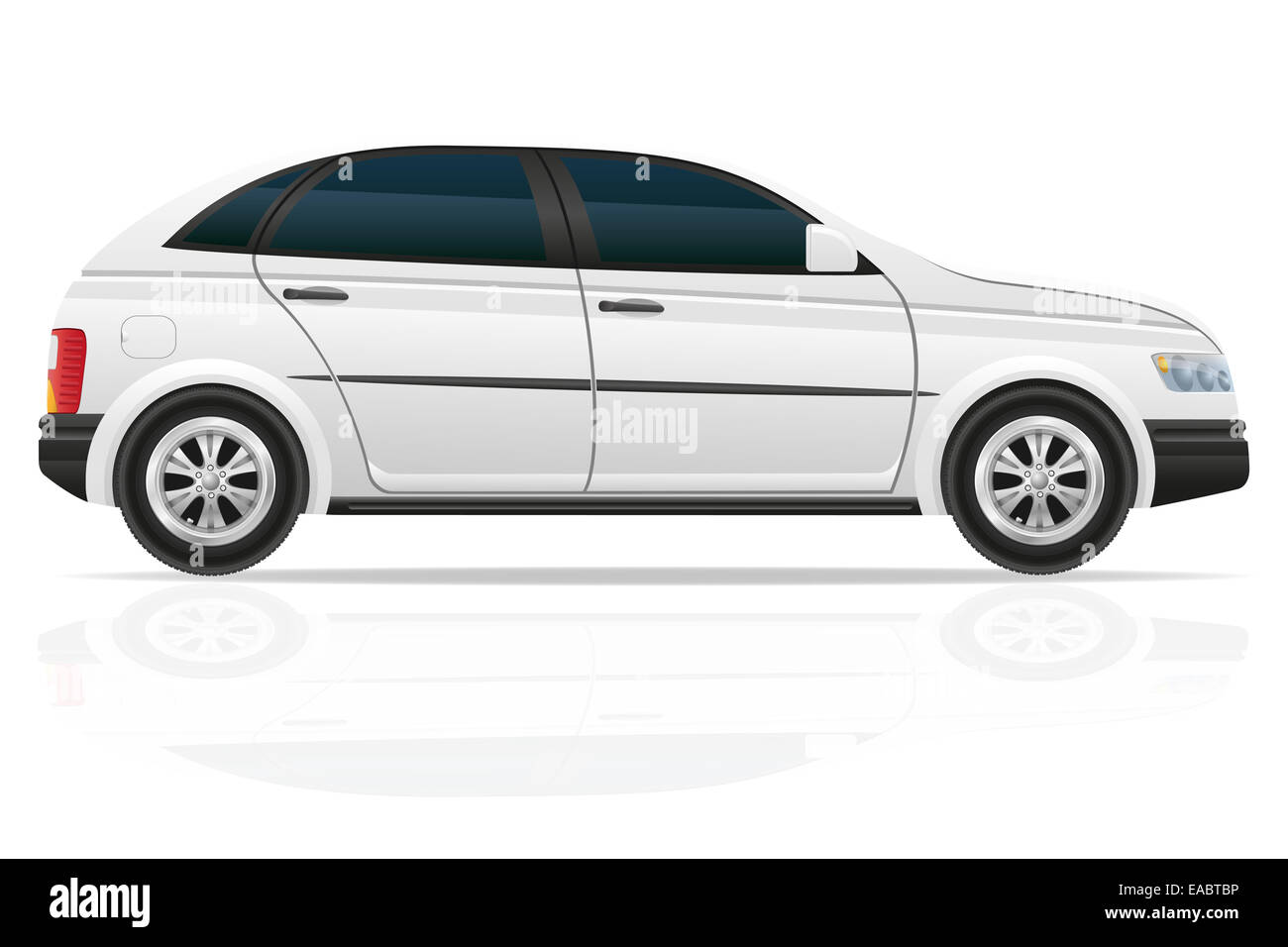 car hatchback illustration isolated on white background Stock Photo - Alamy