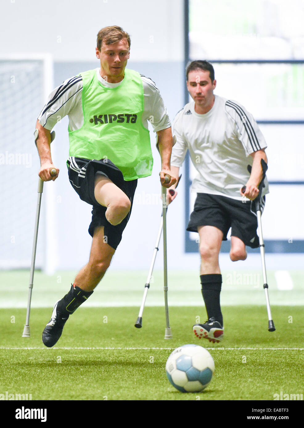 Hoffenheim, Germany. 08th Nov, 2014. Footballer players with amputated ...