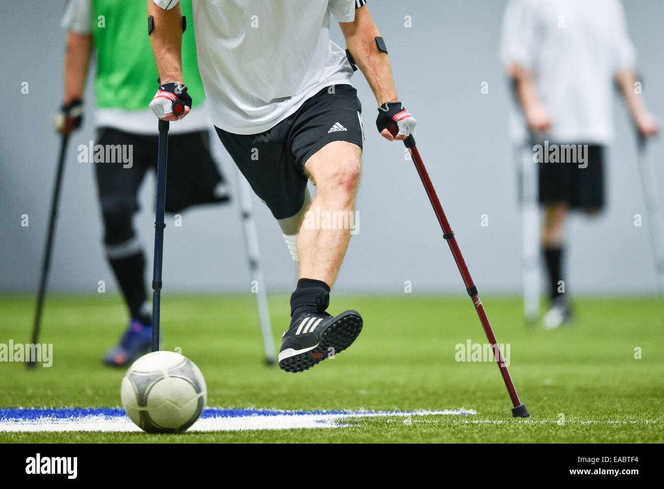 Hoffenheim, Germany. 08th Nov, 2014. Footballer players with amputated ...