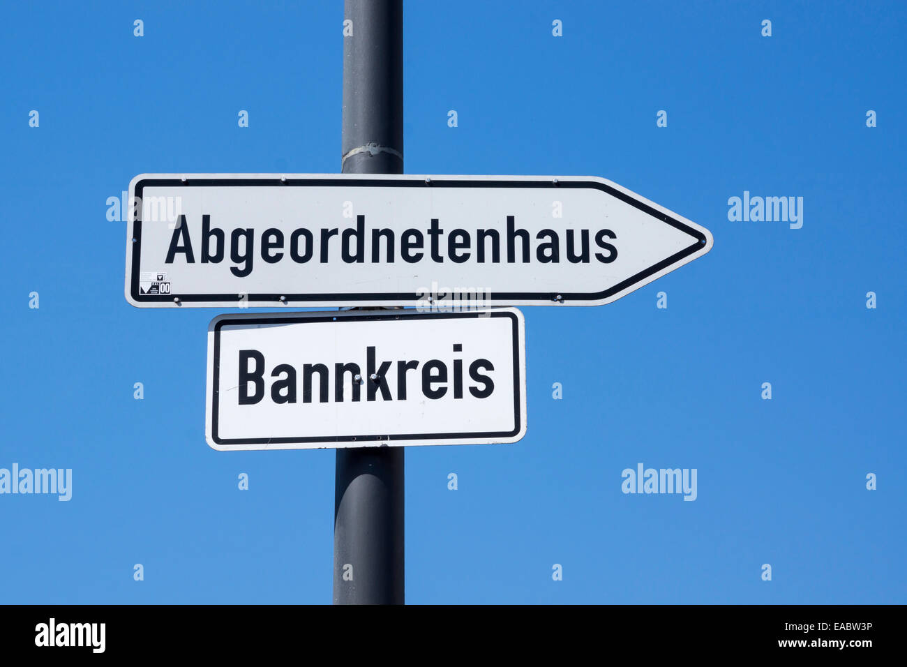 Germany Berlin signs of Abgeordnetenhaus and no-protest zone Stock ...