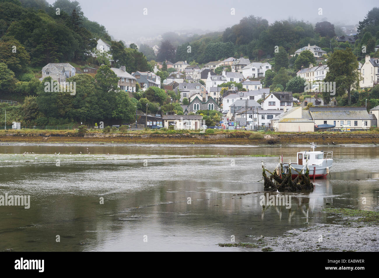 United Kingdom England Cornwall Looe Fishing harbour Fishing boat in ...