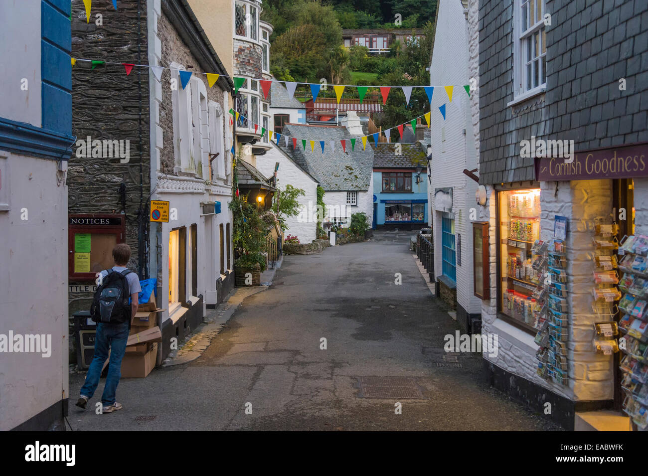 UK, Cornwall, Polperro, alley in the village Stock Photo - Alamy