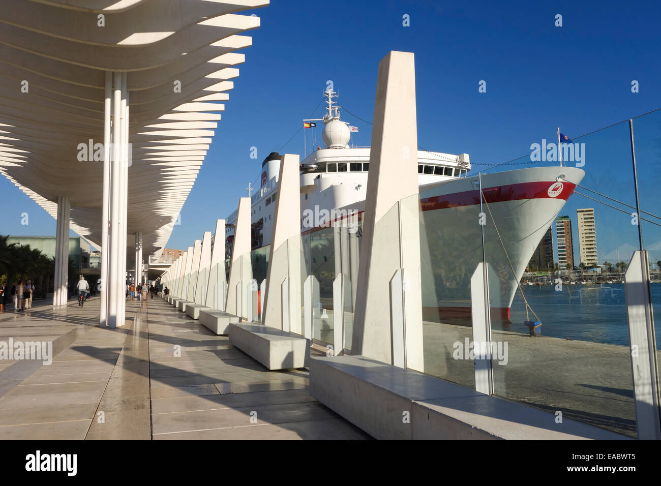 Modern Marina and waterfront promenade in Malaga named “The Palm Garden ...