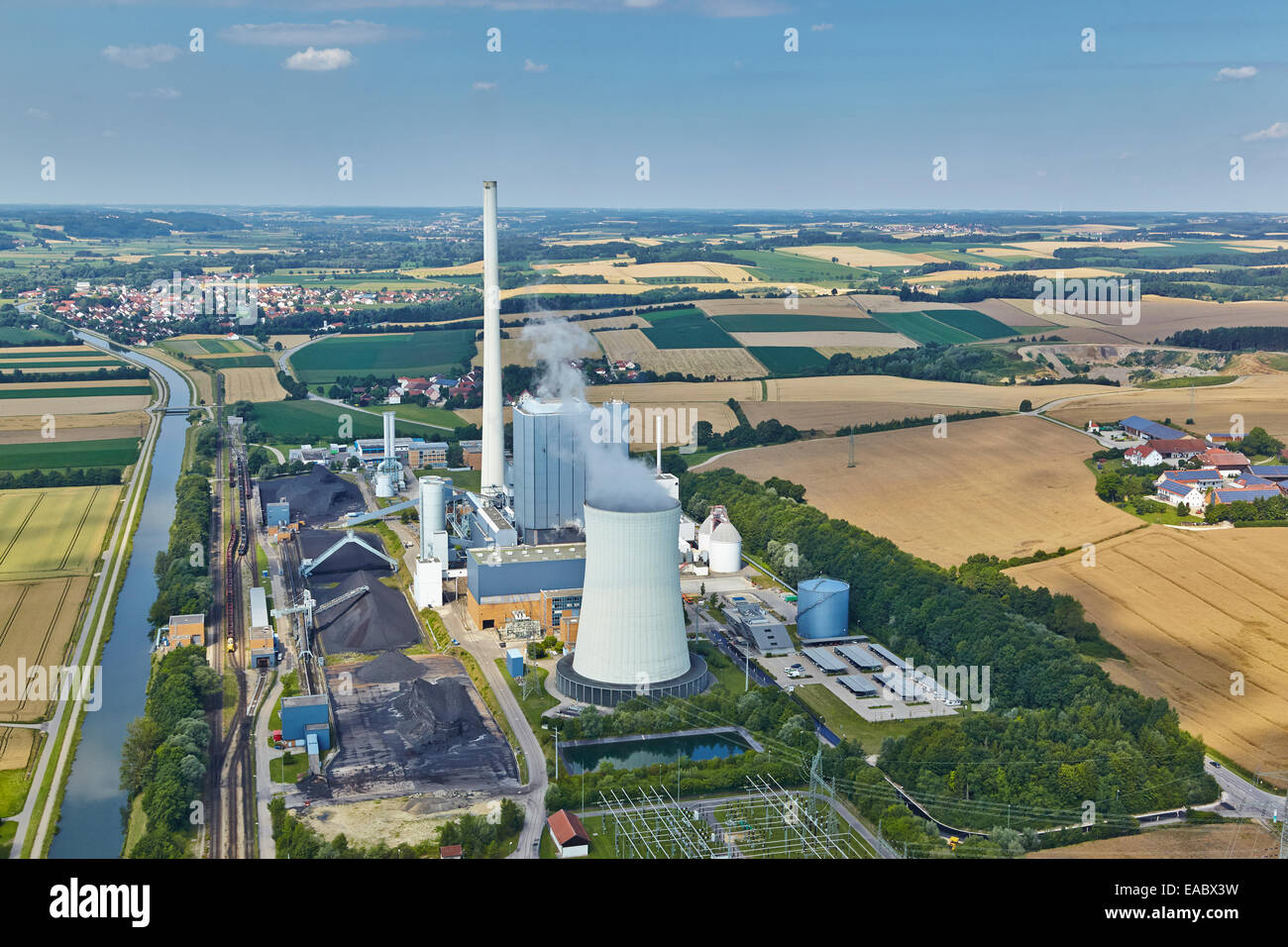 Germany, Bavaria, aerial view of power plant Stock Photo - Alamy