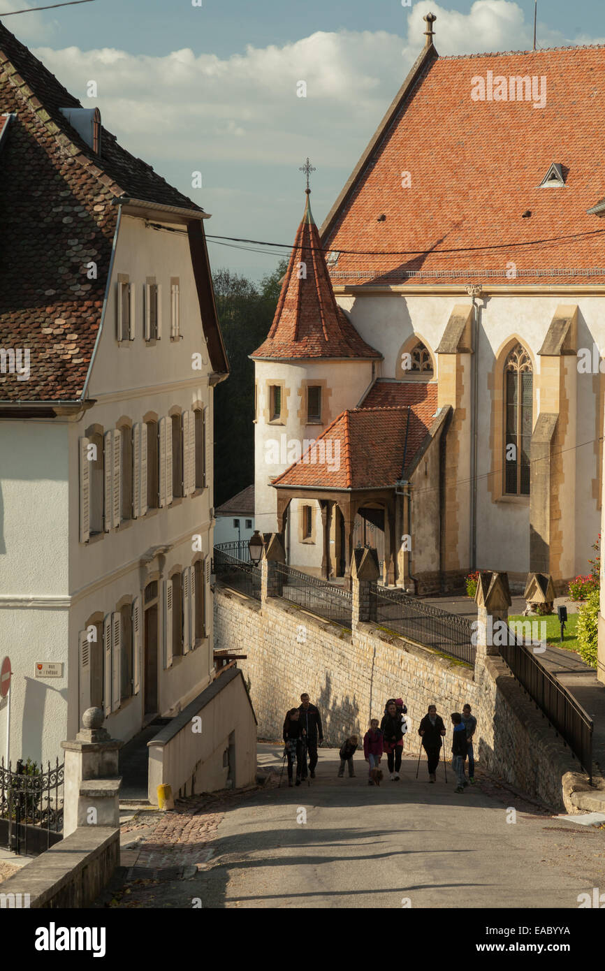 Afternoon in the village of Ferrette, Alsace, France Stock Photo - Alamy