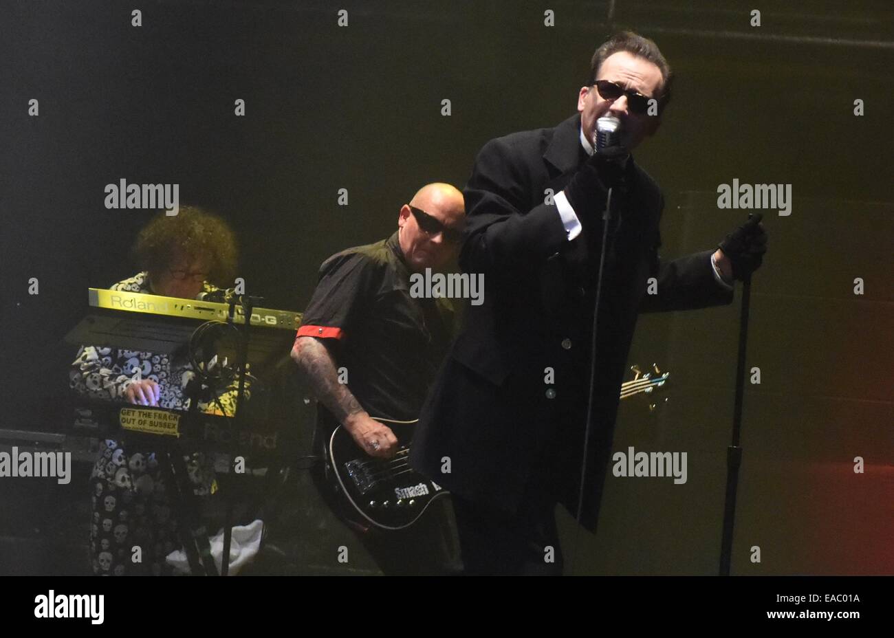 Dave Vanian, singer in the British band 'The Damned' performing at the ...