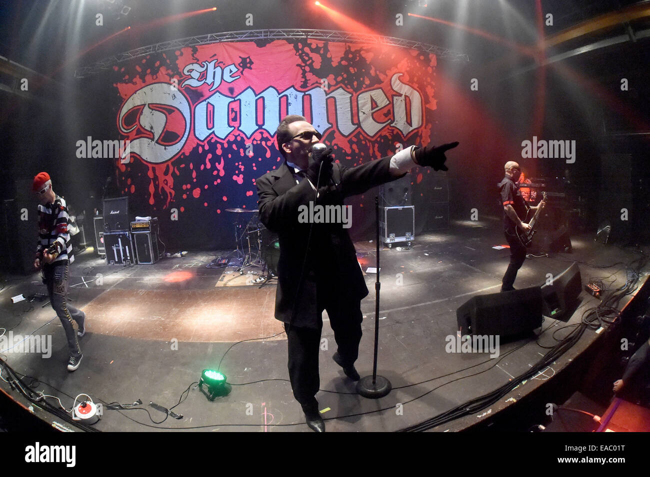 Dave Vanian, singer in the British band 'The Damned' performing at the ...
