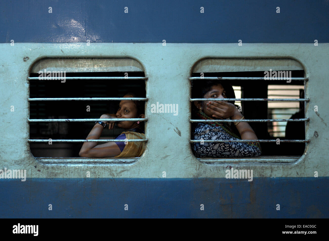 Second Class Compartment, Indian Railways Train Stock Photo - Alamy