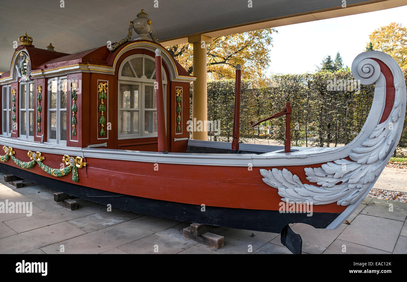 Tritonen Gondel, a historical Gondola, build in 1800,in Pillnitz Castle ...