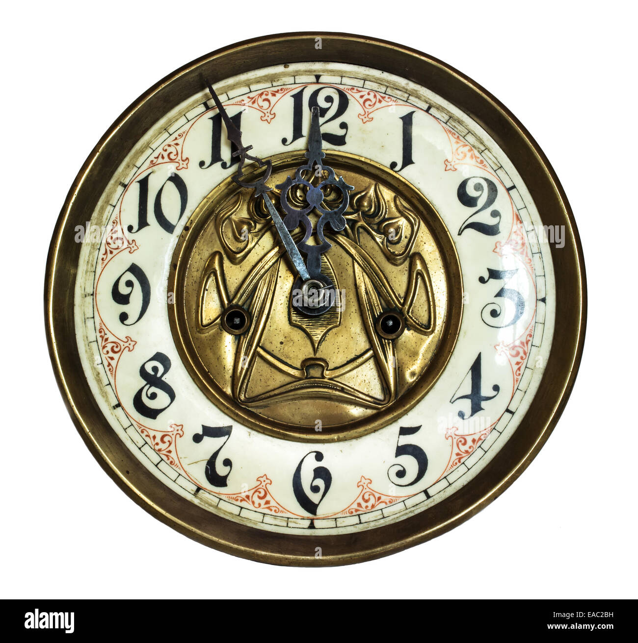 Metallic analog antique clock Cut Out Stock Images & Pictures - Alamy