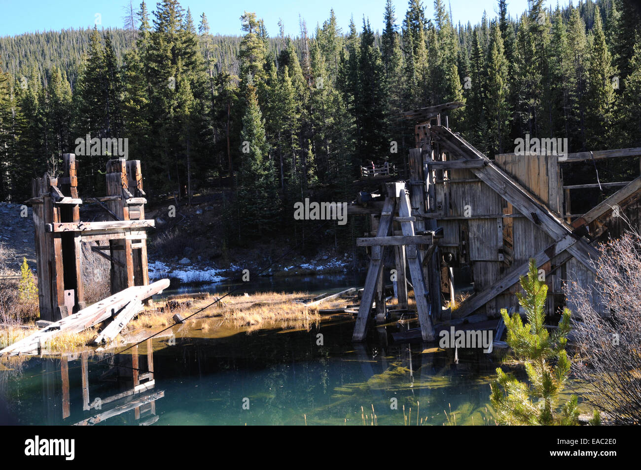 The remains of the Reiling Dredge that was used to scour French Gulch ...