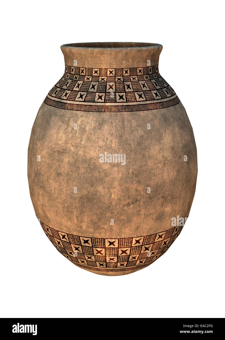 3D digital render of an old African urn isolated on white background ...