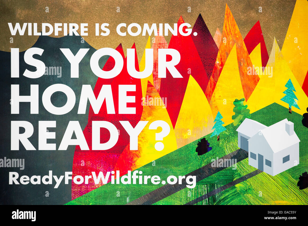 A wildfire preparation sign in drought struck California, USA Stock ...