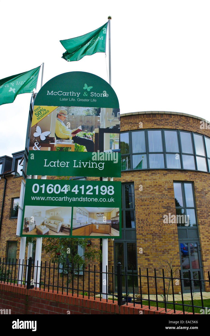 McCarthy Stone retirement properties sign Stock Photo - Alamy
