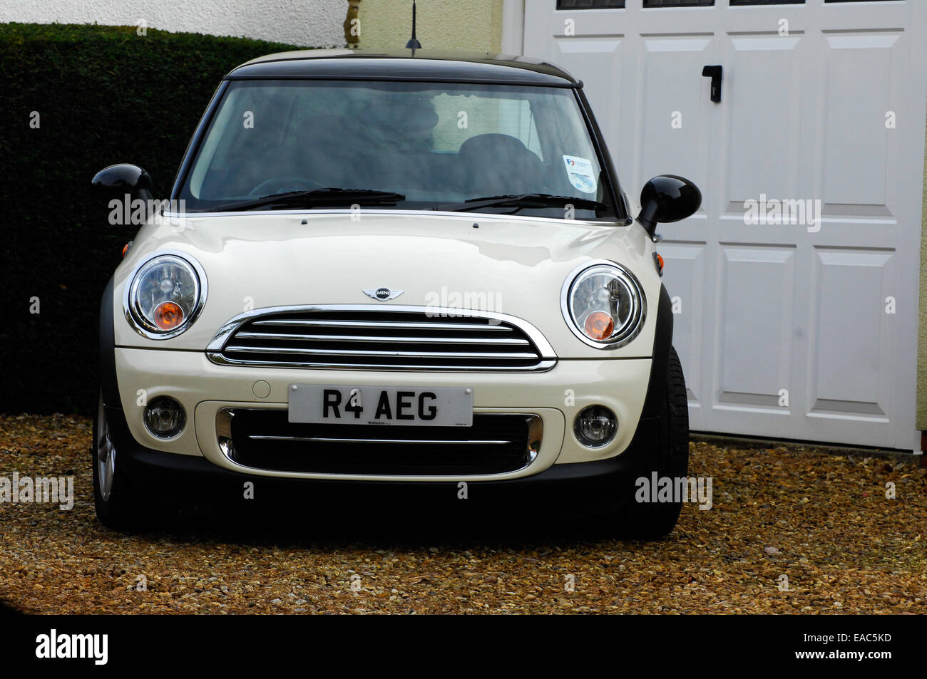 White Mini motor car Stock Photo - Alamy