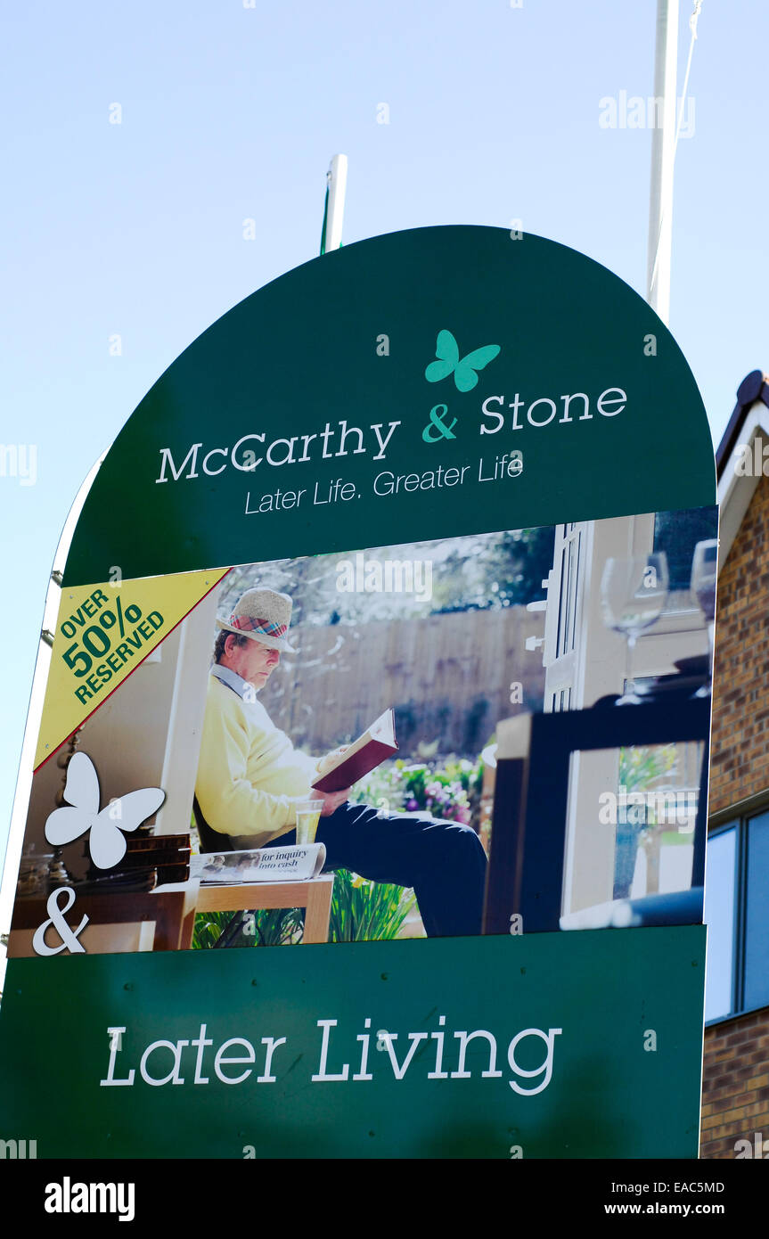 McCarthy Stone retirement properties sign Stock Photo - Alamy