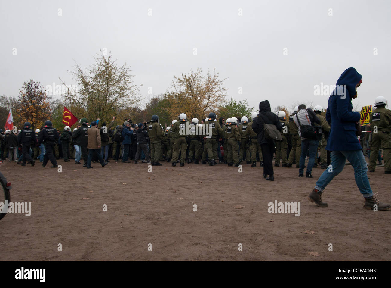 Demonstration by German Reichsbürger movement at Reichstag in Berlin ...