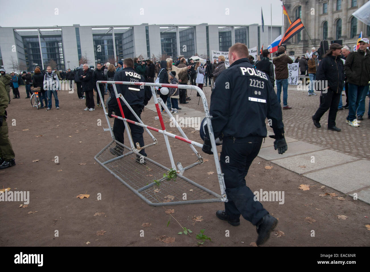 Demonstration by German Reichsbürger movement at Reichstag in Berlin ...