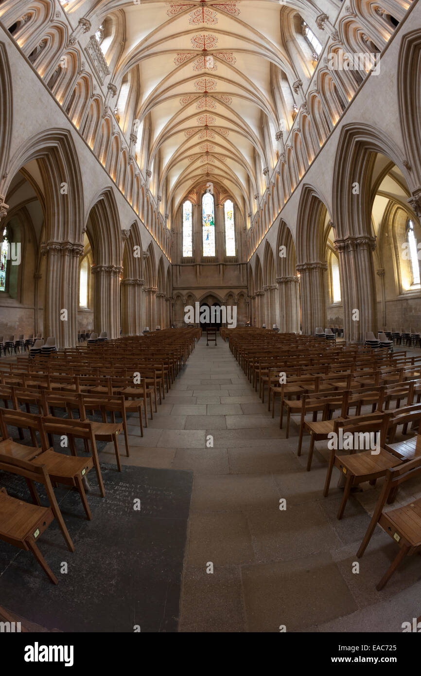 The interior of Wells Cathedral in Somerset Stock Photo - Alamy