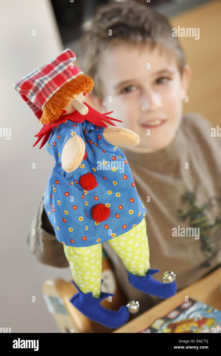 boy with Punchinello puppet Stock Photo - Alamy