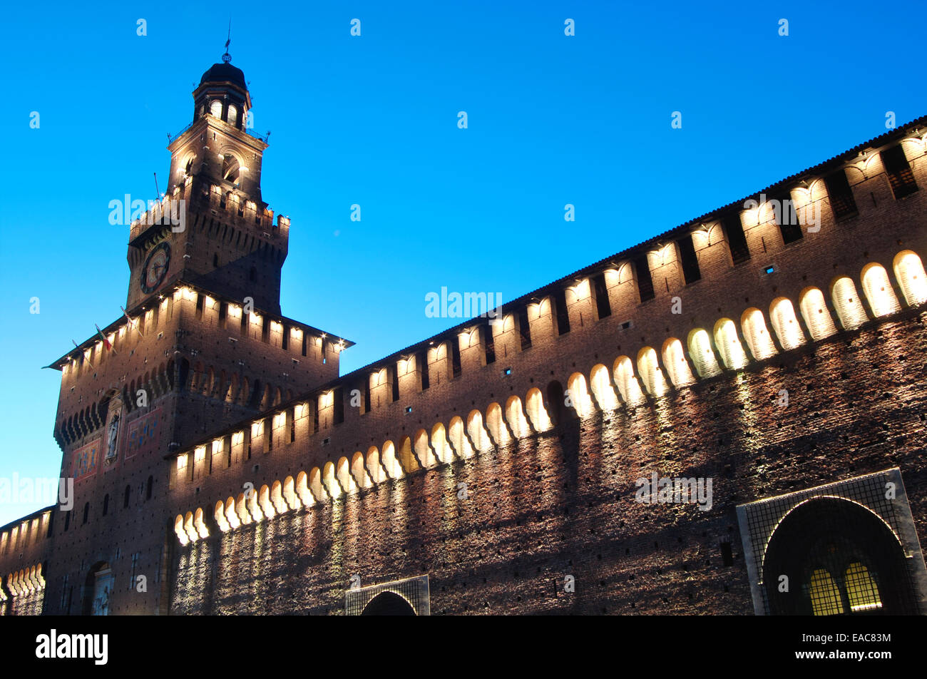 Italy, Lombardy, Milan, Castello Sforzesco, Sforza Castle, Filarete ...