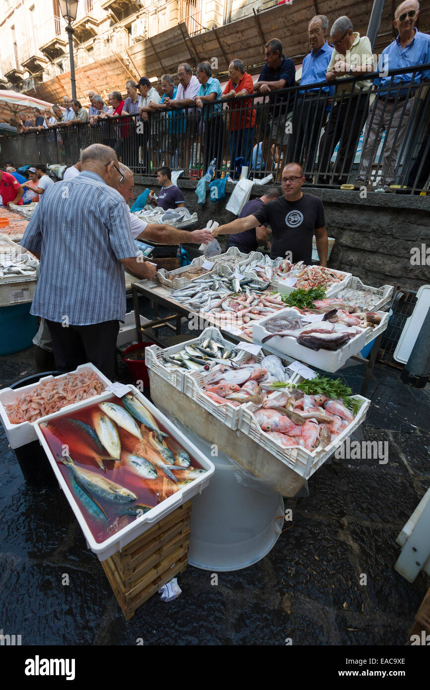 fish market in Catania Sicily Italy Stock Photo - Alamy