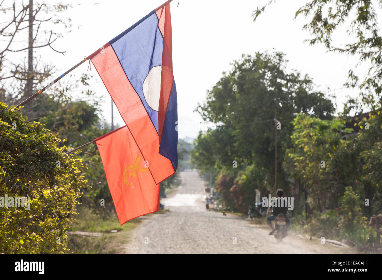 Lao flag and communist flag hi-res stock photography and images - Alamy