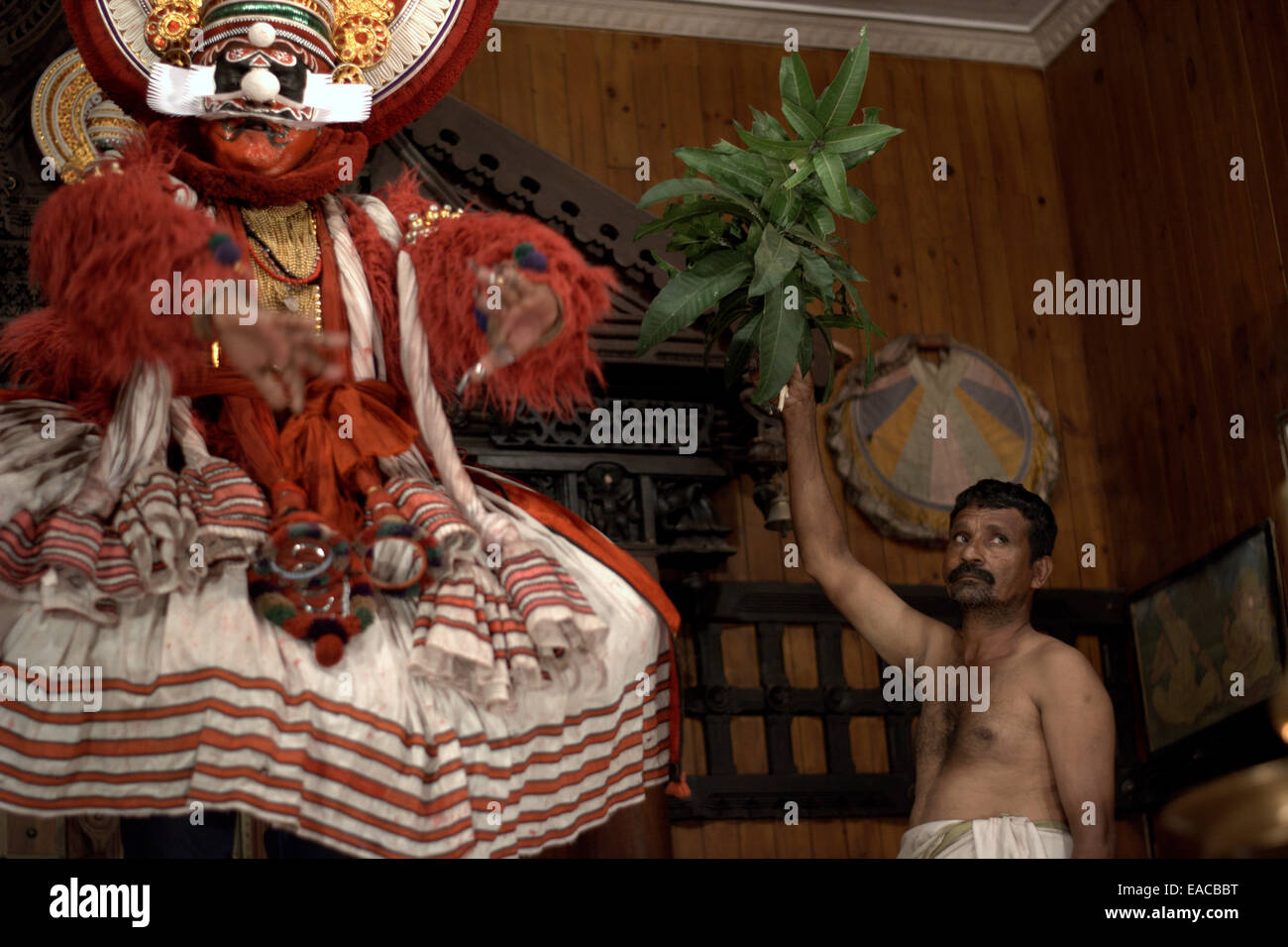 Performance of Kathakali, a classical Indian dance-drama, in Fort Kochi ...