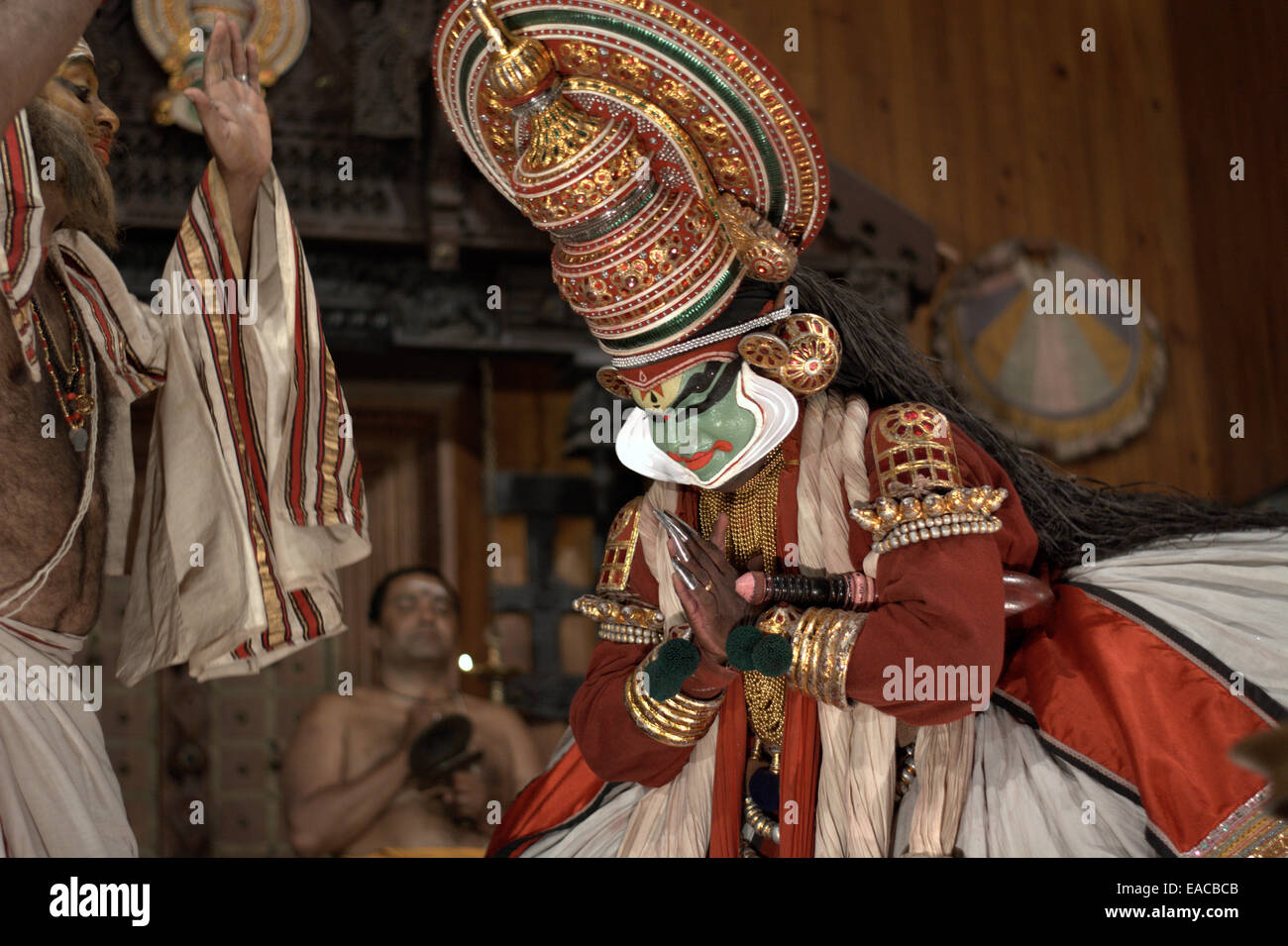 Performance of Kathakali, a classical Indian dance-drama, in Fort Kochi ...