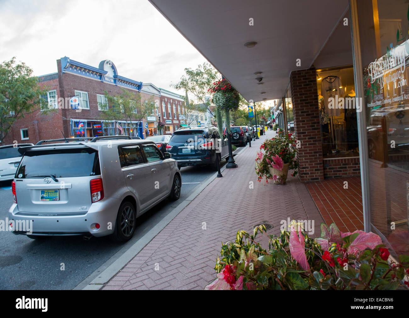 Dusk on the main street in Lewes, Sussex County Delaware USA Stock ...