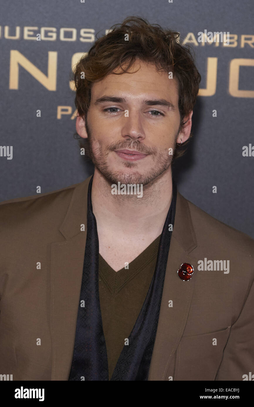 Spain. 11th Nov, 2014. British Actor Sam Claflin attends the Premiere ...