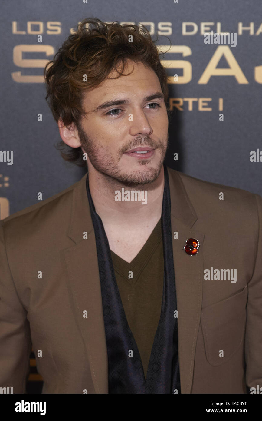 Spain. 11th Nov, 2014. British Actor Sam Claflin attends the Premiere ...