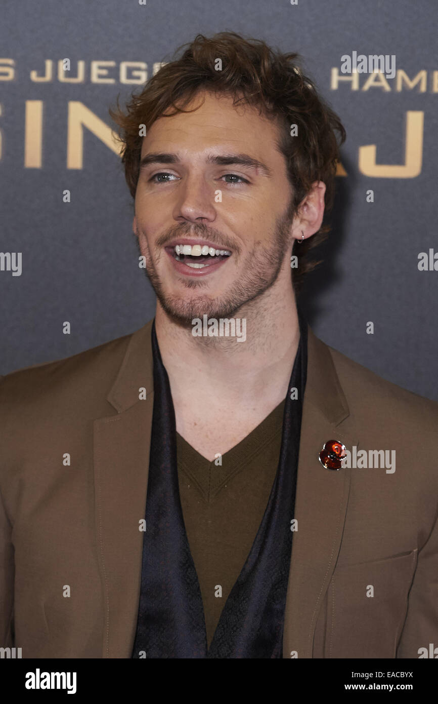 Spain. 11th Nov, 2014. British Actor Sam Claflin attends the Premiere ...