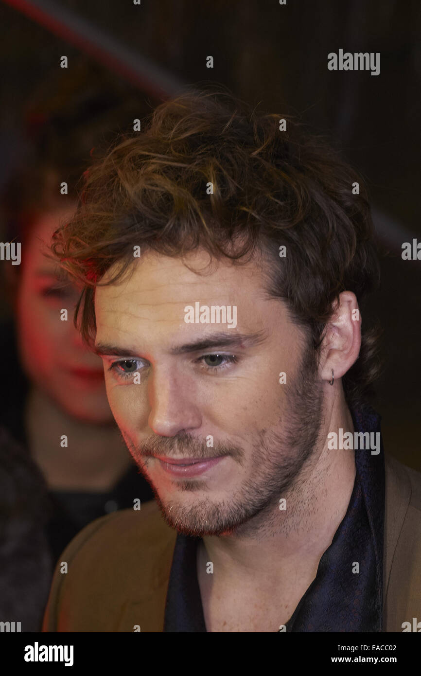 Spain. 11th Nov, 2014. British Actor Sam Claflin attends the Premiere ...