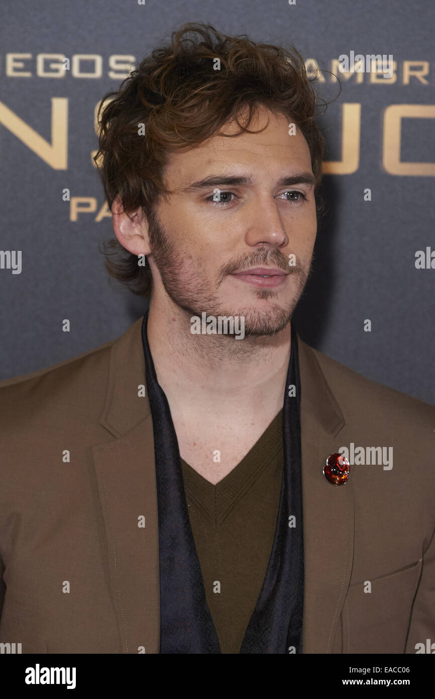 Spain. 11th Nov, 2014. British Actor Sam Claflin attends the Premiere ...